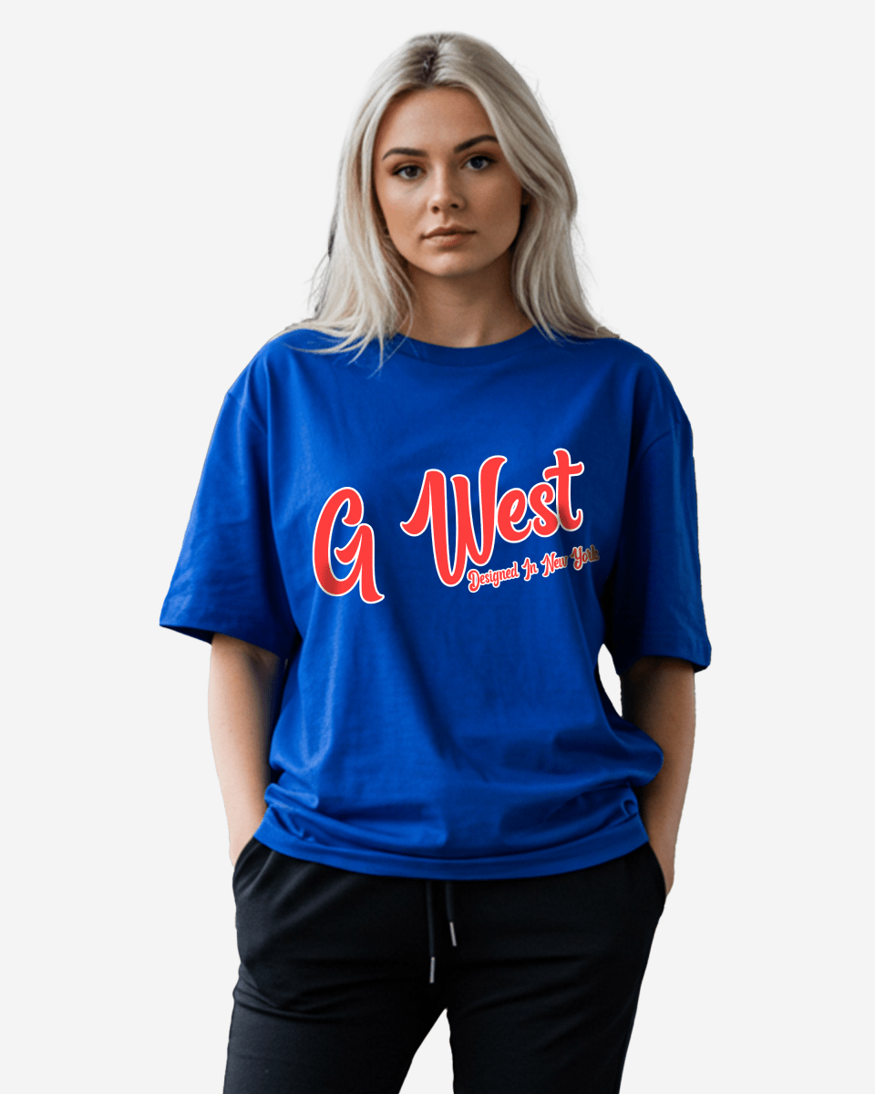 G West Oversized Cursive Logo Black Tee - WOMEN - G West